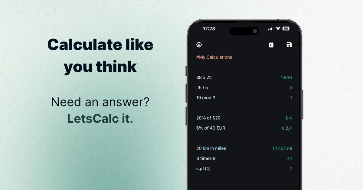 LetsCalc - Smart Text-based Calculator App | Calculate Like You Think